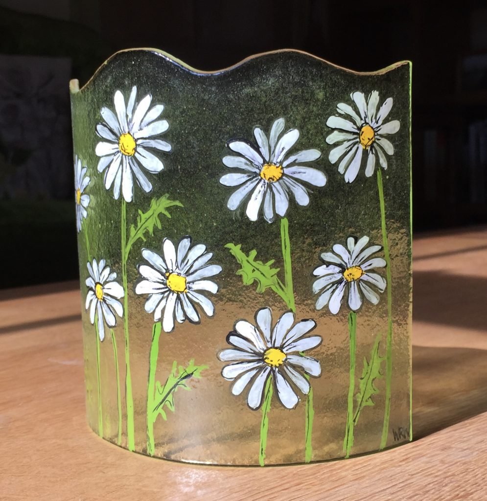 Short daisy panel - Decorative fused glass gifts - Glass by Wendy