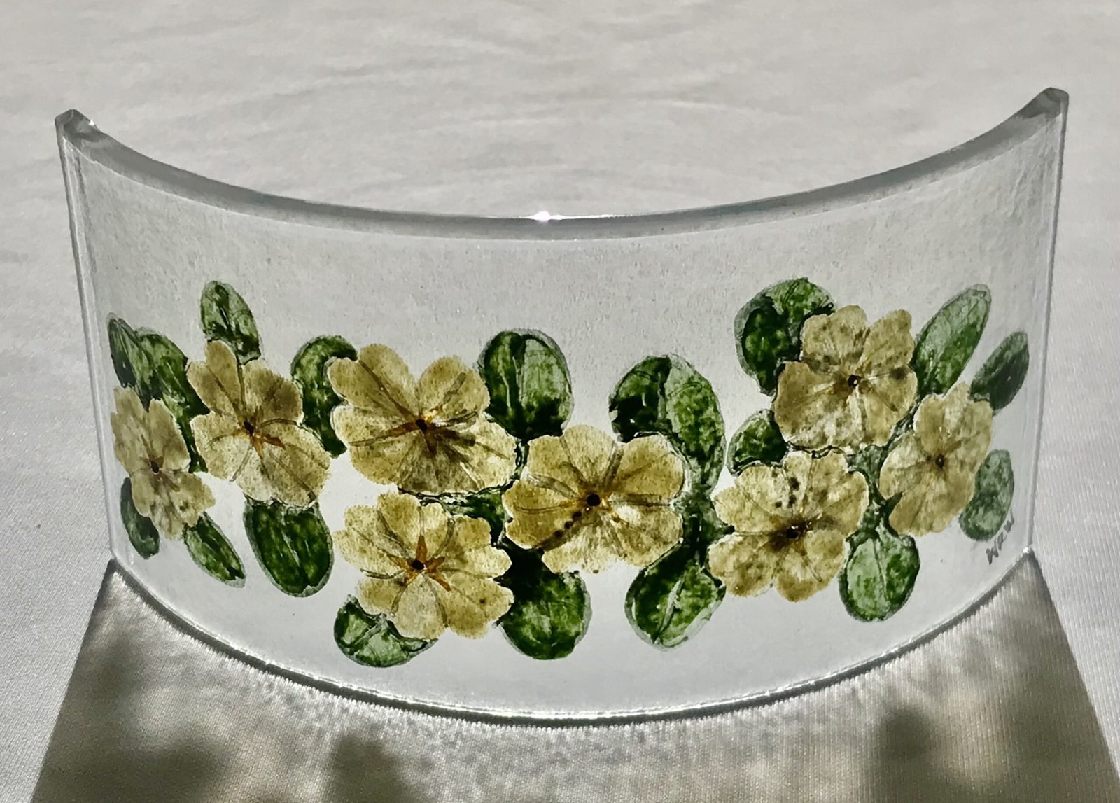 Mini primrose panel on green - Glass by Wendy
